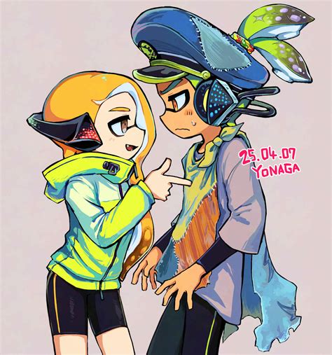Agent 3 Agent 4 And Captain 3 Splatoon And 1 More Drawn By Yonaga