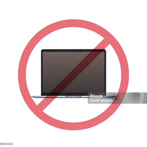 금지 사인 디지털 해독 개념에 노트북은 컴퓨터를 사용하지 않습니다 0명에 대한 스톡 벡터 아트 및 기타 이미지 0명 개념 경계 표지 Istock