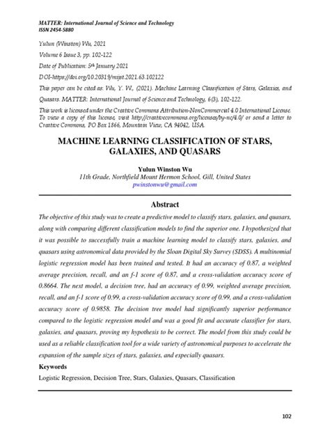 Machine Learning Classification Of Stars Galaxies And Quasars Pdf Cross Validation