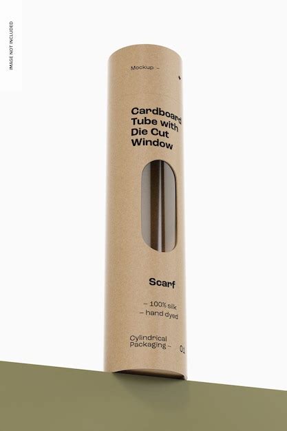 다이 컷 창 모형이 있는 골판지 튜브 무료 Psd 파일