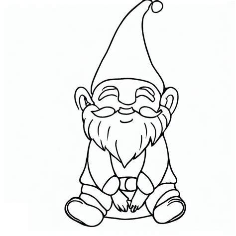 Sitting Gnome Coloring Page Download Print Or Color Online For Free