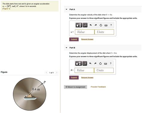 Solved The Disk Starts From Rest And Is Given An Angular Acceleration Of 2t2 Rads2 Where T
