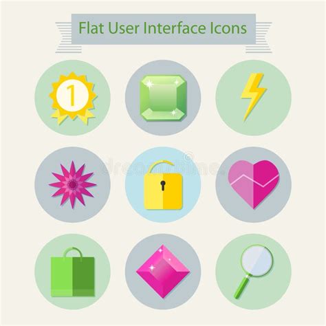 Flat Modern Icons For User Interface 2 Stock Vector Illustration Of