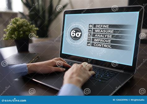 Sex Sigma Uppsättning Av Tekniker Och Hjälpmedel För Processförbättring Arkivfoto Bild av