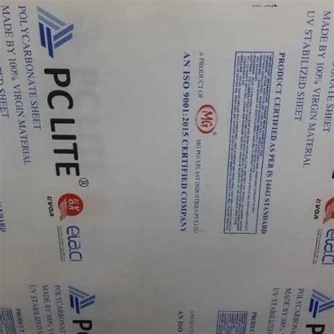 Solid Compact Clear Brand Pc Lite Water Proof Film Coated At