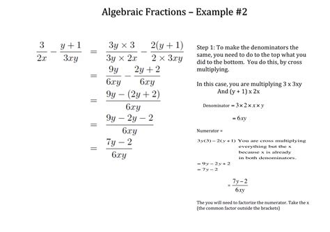 Algebraic Fractions Example 2 Ppt