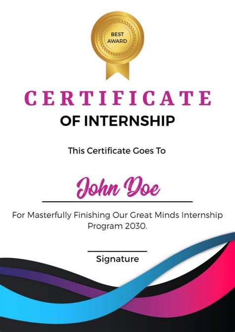 Internship Certificate Sample