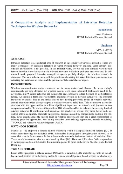 Pdf A Comparative Analysis And Implementation Of Intrusion Detection