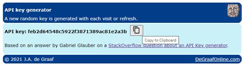API Key Generator DeGraafOnline Com