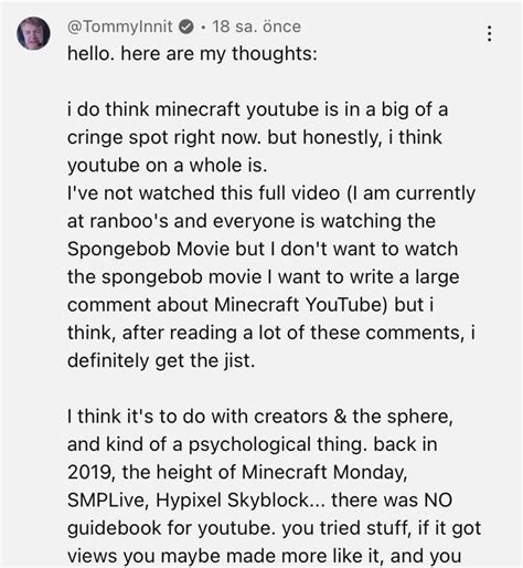Tommys Comment On Bitzels Video About Yt Seems To Echo What People On This Sub Have Been