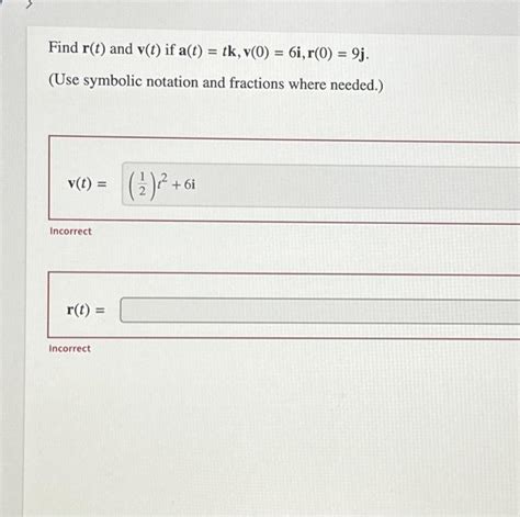 Solved Find R T And V T If A T Tk V I R J Use Chegg Com