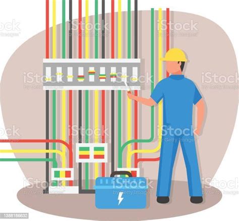 지하 홈 전기 배선 및 케이블 개념 벡터 색상 아이콘 디자인 전기 직업 기호 전원 공급 및 배선 기호 핸디맨 및 수리공 도구 스톡 일러스트 기술자에 대한 스톡 벡터 아트 및