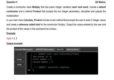 Create A Constructor Class Multiply That Has Public