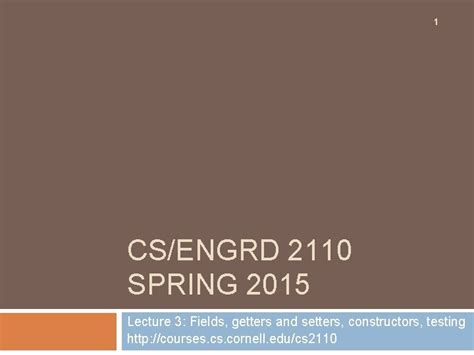1 Csengrd 2110 Spring 2015 Lecture 3 Fields