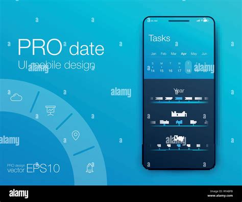 User Interface With Infographics With Charts And Graphs In Flat Design