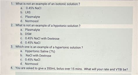 Solved What Is Not An Example Of An Isotonic Chegg Com