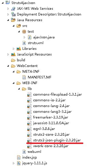 【struts2】利用jquery与struts2 Json Plugin实现struts2的ajax功能并利用json传递数据