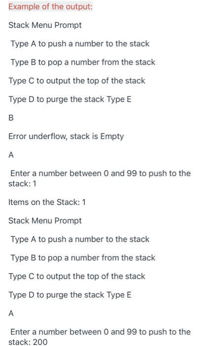 Solved Write A CPP Program To Implement The STACKS Concept Chegg