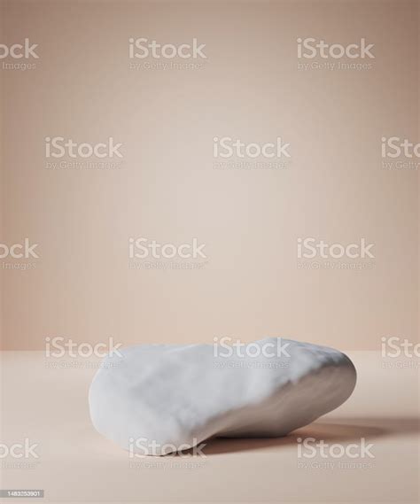 3d 백색 바위 또는 돌 연단 또는 포장 프리젠테이션 및 화장품을 위한 무대 모형 제품 장면 배경입니다 3d 렌더링 최소 스타일 0명에 대한 스톡 사진 및 기타 이미지
