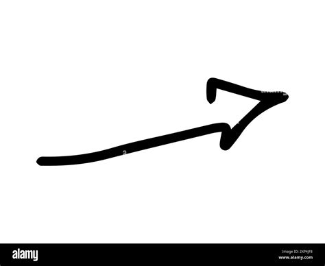 Black Hand Drawn Arrow Symbol Pointing Right Isolated On A White Background Concept Of