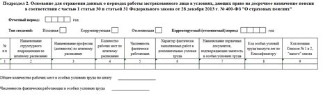 Подраздел 2 раздела 1 формы отчета ЕФС 1 заполнение