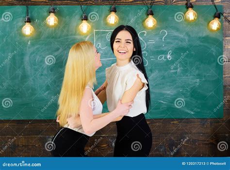 Ladies In Formal Wear On Happy Faces Chalkboard On Background Pass
