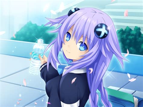 Wallpaper Purple Hair Anime Girl Blue Eyes Bottle 2880x1800 Picture