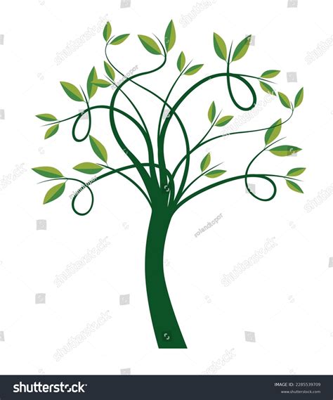 Shape Green Tree Leaves Vector Outline Stock Vector Royalty Free 2285539709 Shutterstock