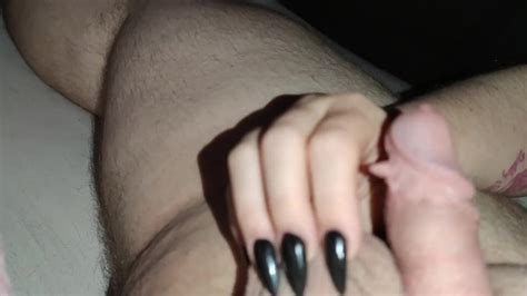 I Scratch His Balls With My Sharp Pointed Black Nails And Rub His Cock Until He Cums Cumblast