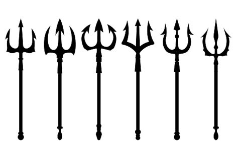 트라이던트 일러스트세트 라벨 기호 엠블럼 포스터용 디자인 요소 벡터 일러스트레이션 삼지창 창에 대한 스톡 벡터 아트 및 기타 이미지 삼지창 창 벡터 악마