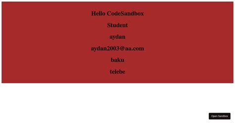 React Codesandbox