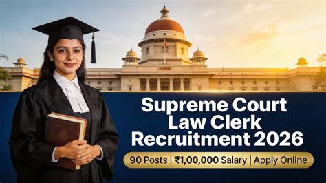 Supreme Court Law Clerk Recruitment 2026 Apply Online For 90 Law Clerk