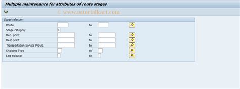 0VTE SAP Tcode Multiple Maintenance Route Stages Transaction Code
