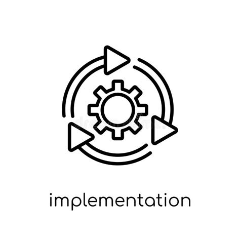 Implementation Icon Trendy Modern Flat Linear Vector Implementation