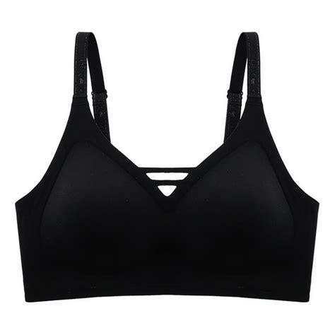 Alllist Womens Bras No Underwire Push Up Black Lingerie Seamless Solid