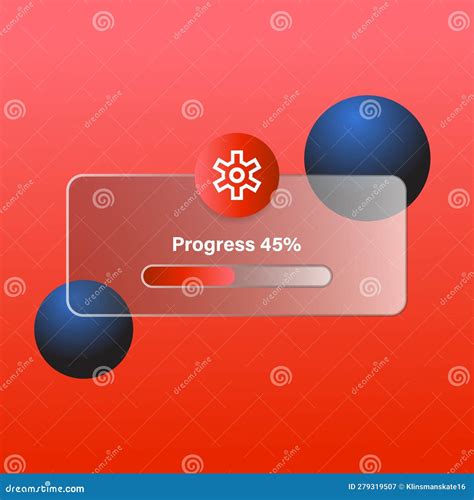 Progress Bar User Interface Glassmorphism Concept Design Stock Vector