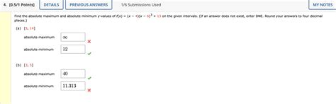 Solved Places A 514 Absolute Maximum Absolute Minimum