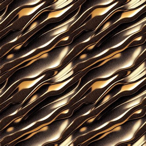 Premium Ai Image Gold Metallic Abstract Dynamic Seamless Pattern