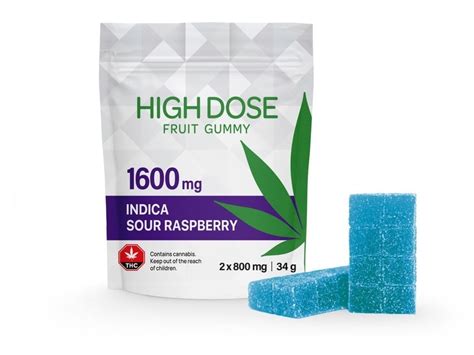 Buy High Dose Fruit Gummy Sour Raspberry 800 Mg Indica Mainland Cannabis Online