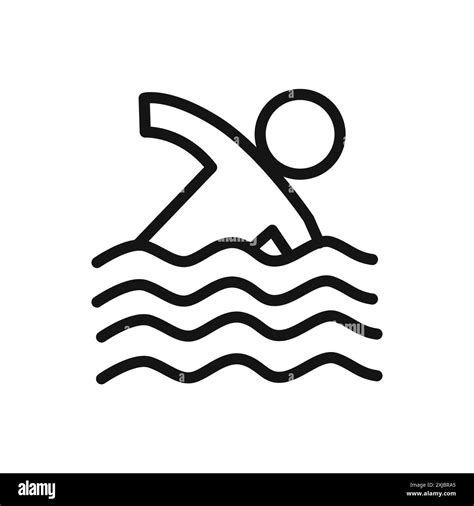 Swimming Pool Icon Linear Vector Graphics Sign Or Symbol Set For Web