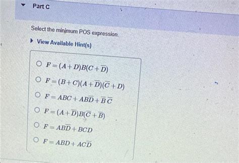 Solved Part A Construct A Karnaugh Map For The Logic