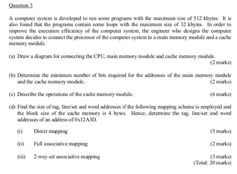 Solved Question A Computer System Is Developed To Run Some Chegg