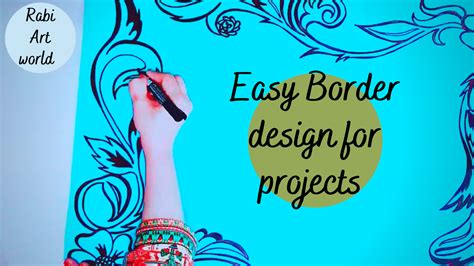 Border Design On Chart Paper Easy Border Design For Projects Front Page Design Rabi Art World