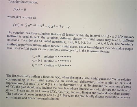 solved consider the equation f x 0 where f x is given