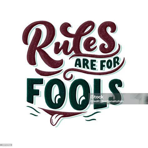 재미 있는 영감을 인용 합니다규칙은 바보 글자 및 장식 요소와 손으로 그린 빈티지 일러스트 인쇄를 위한 T셔츠와 가방 문구 또는 포스터에 그리기 T 셔츠에 대한 스톡 벡터