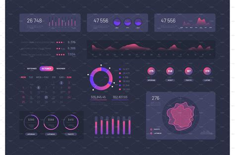 Visual Data Graphics Control Admin Graphics ~ Creative Market