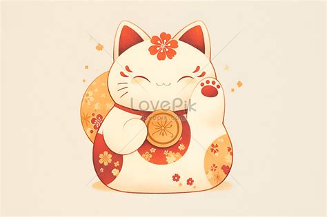 행운의 고양이 일러스트 무료 다운로드 Lovepik