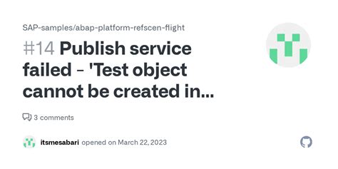 Publish Service Failed Test Object Cannot Be Created In Foreign Namespace · Issue 14 · Sap