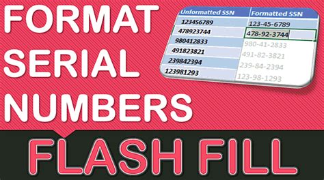 add hyphens to serial numbers using excel flash fill myexcelonline