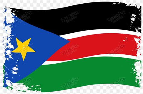 남수단 물결 모양의 브러시 플래그 Png 일러스트 무료 다운로드 Lovepik